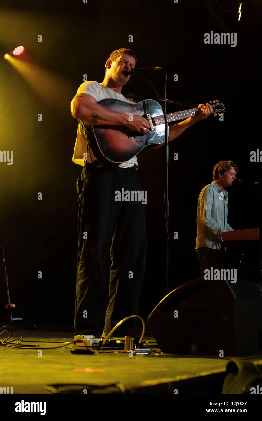 Singer Jack Rollins of the Australian group Sons of the East performs during a concert at Sala ...