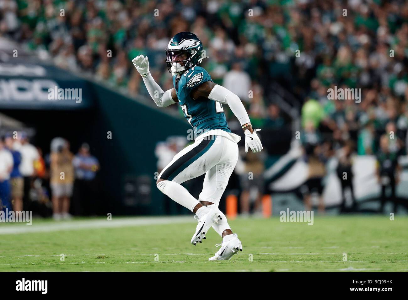 Philadelphia Eagles cornerback Quinyon Mitchell in action during the ...