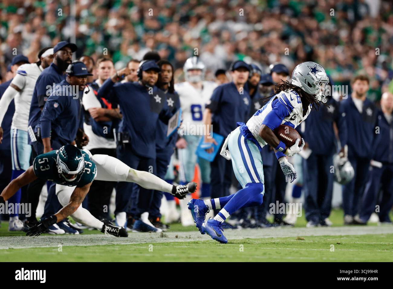 Dallas Cowboys wide receiver CeeDee Lamb runs with the ball after ...