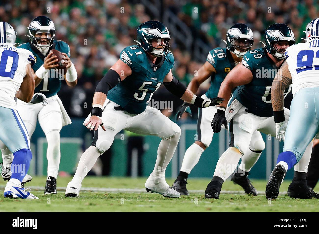 Philadelphia Eagles center Cam Jurgens (51) in action during the first ...