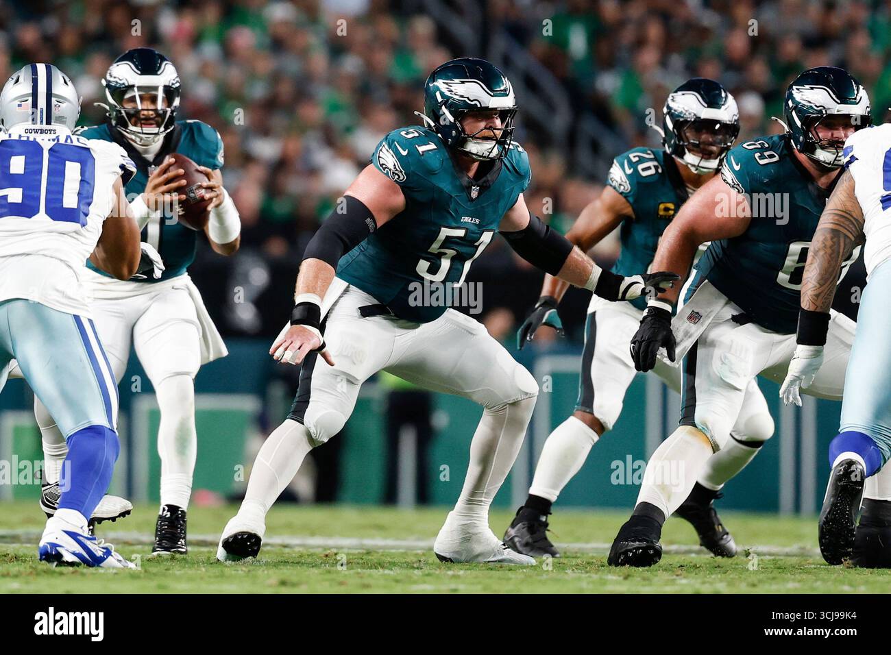 Philadelphia Eagles center Cam Jurgens (51) in action during the first ...