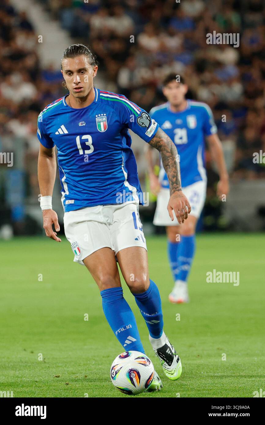 Riccardo Calafiori of Italy seen in action during the Italian Serie A ...