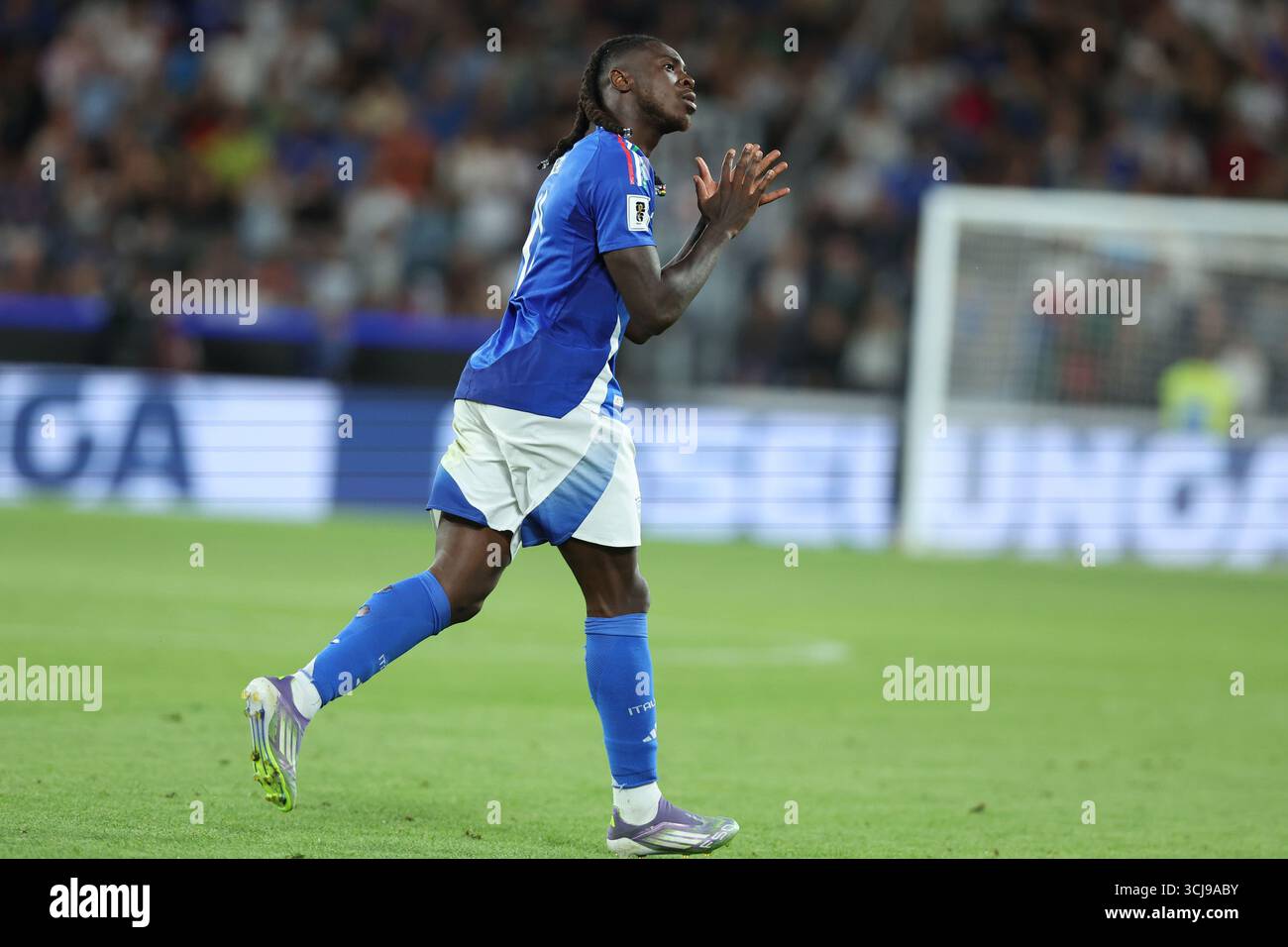 Moise Kean of Italy seen in action during the European Fifa World Cup 2026 Qualifier match ...