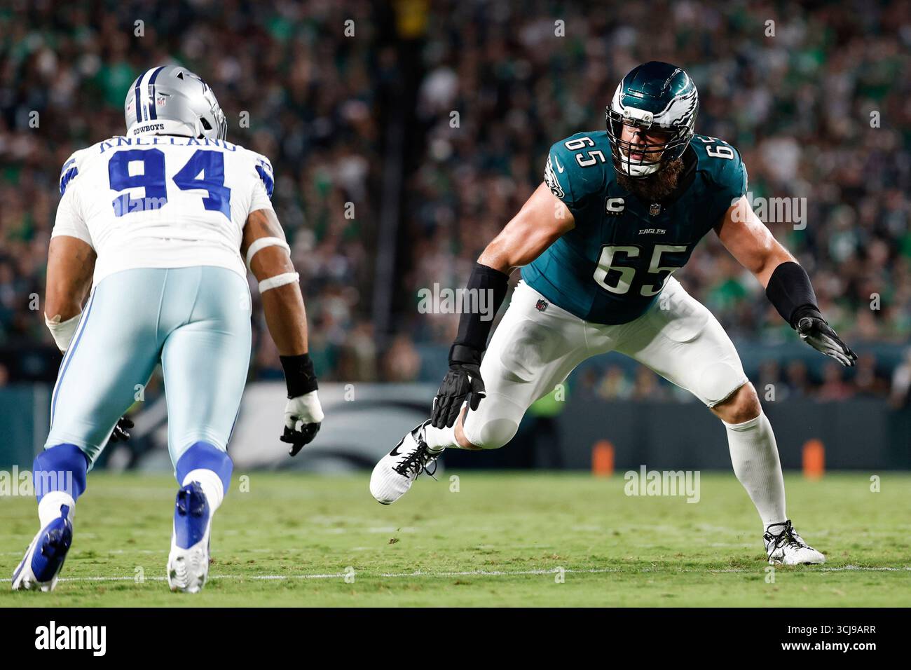 Philadelphia Eagles offensive tackle Lane Johnson (65) in action ...