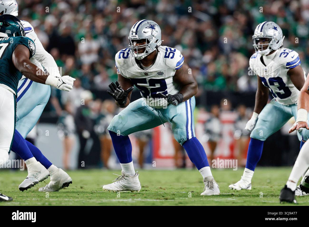 Dallas Cowboys guard Tyler Booker (52) in action during the first half ...