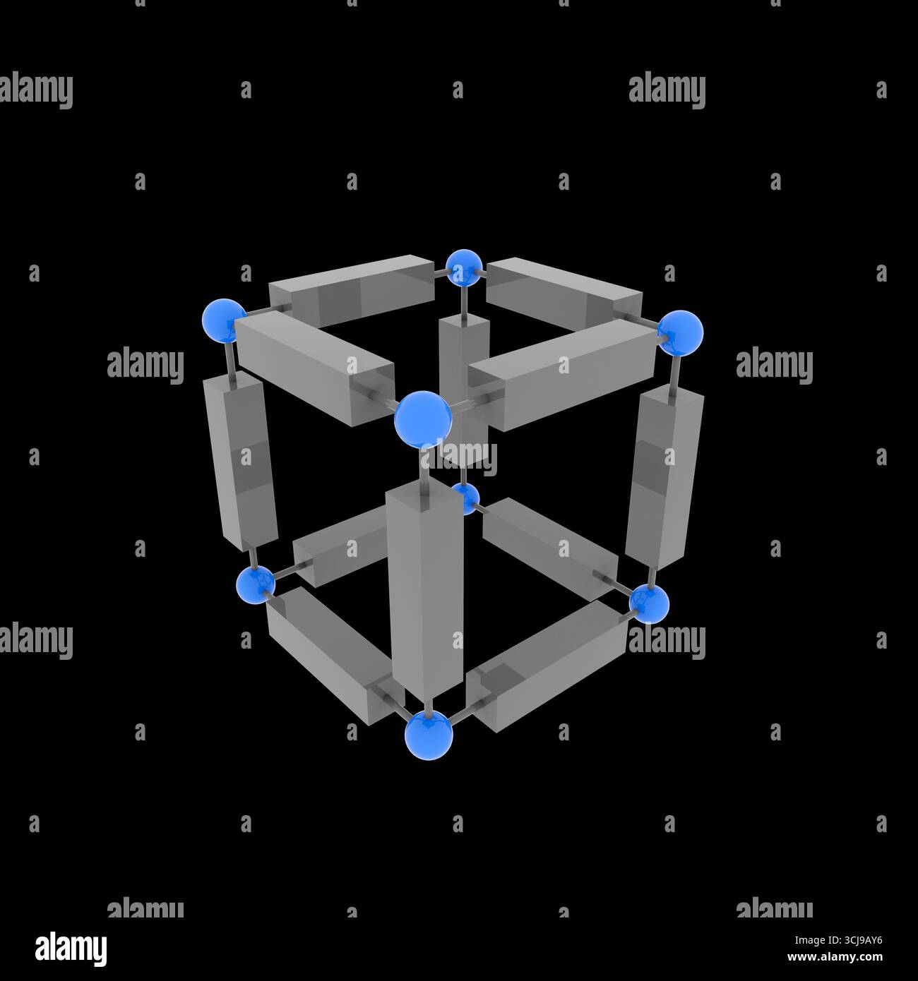 Illustration of a simplified metal-organic framework (MOF). MOFs are ...