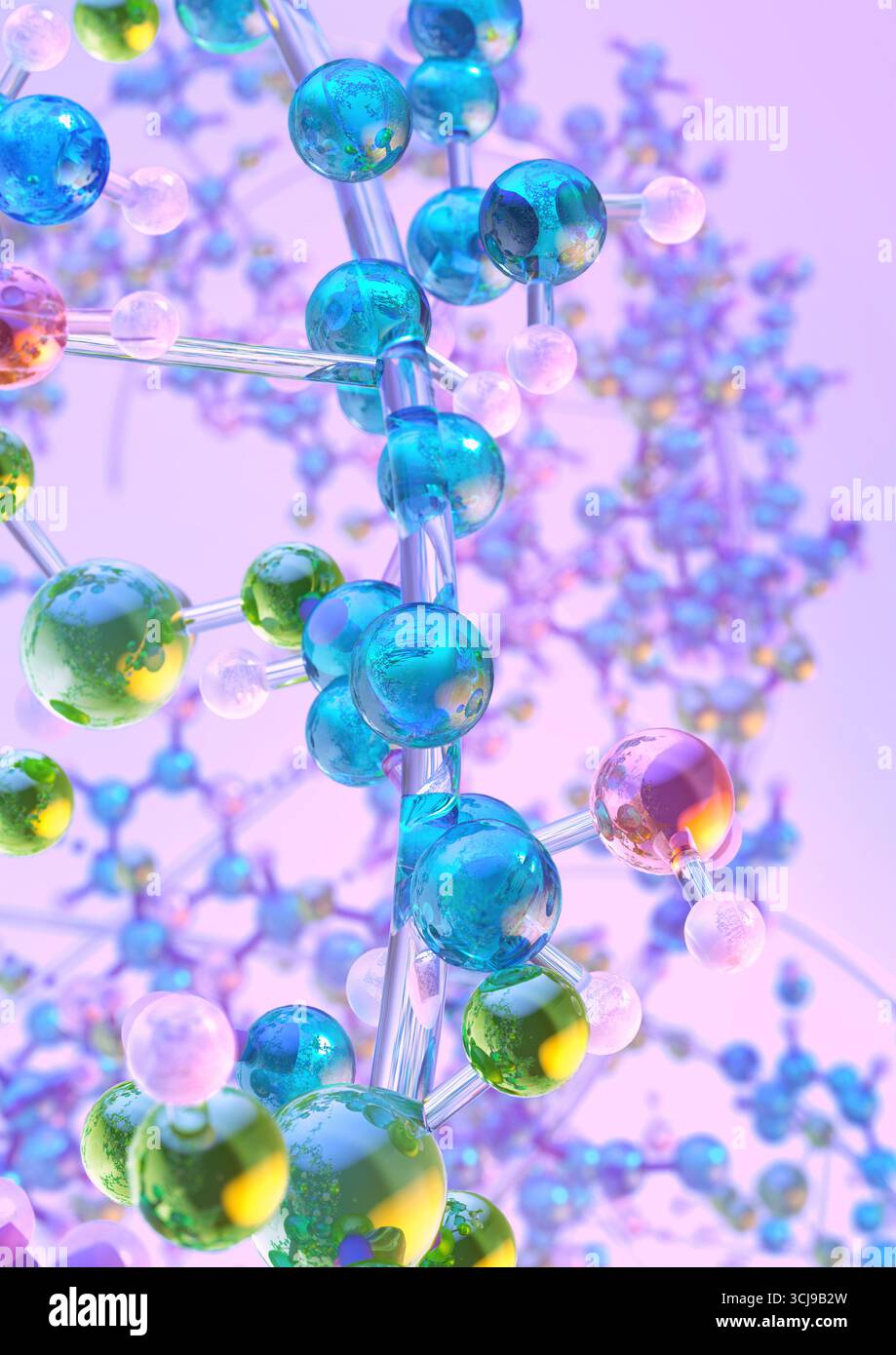 Illustration of molecules Stock Photo - Alamy