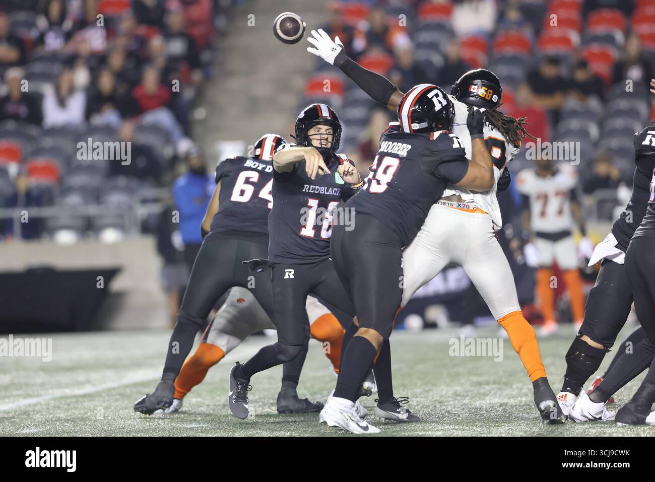 September 05, 2025: Ottawa Redblacks quarterback Dustin Crum (18 ...