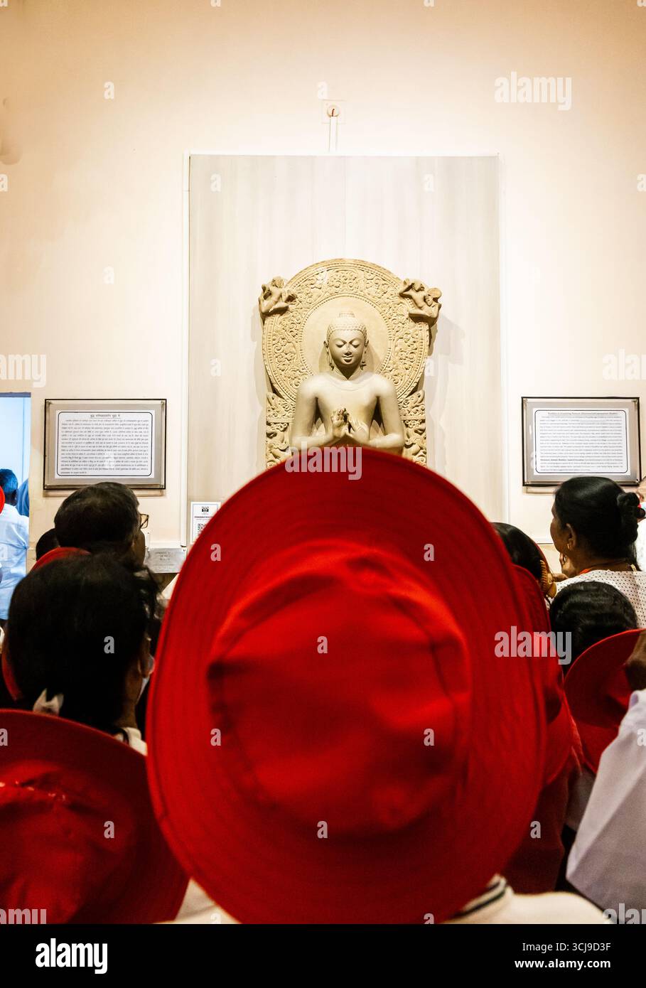 holy buddha statue in preaching pose with devotees from unique ...