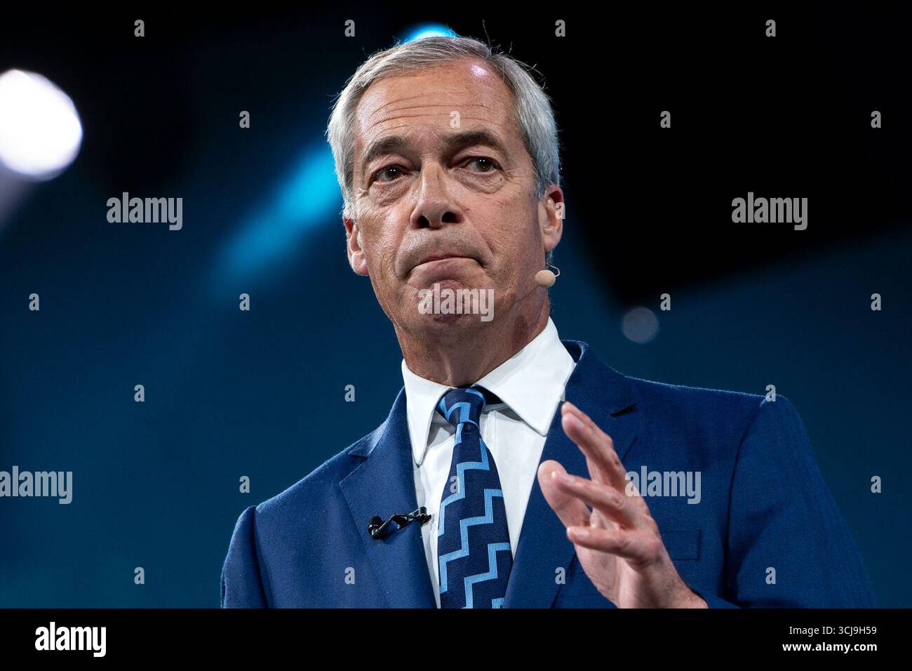 Nigel Farage, leader of Reform UK, speaks at the party's annual ...
