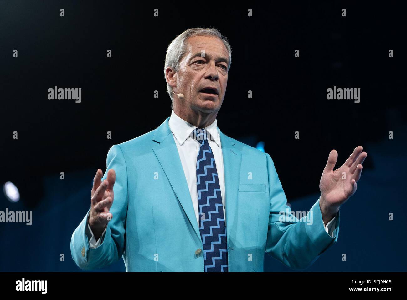 Nigel Farage, leader of Reform UK, speaks at the party's annual ...