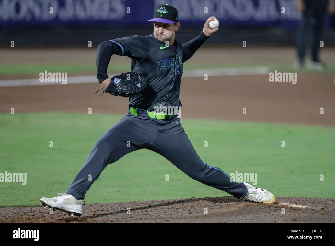 Tampa, FL USA: Tampa Bay Rays pitcher Ian Seymour (61) delivers a pitch ...