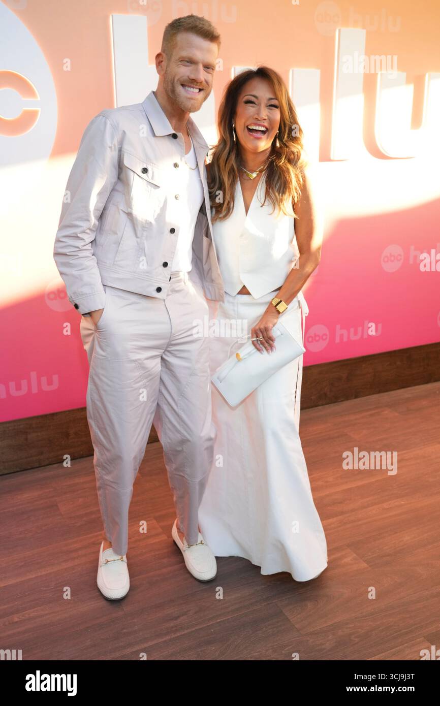 Scott Hoying, left, and Carrie Ann Inaba arrive at ABC's End of Summer ...