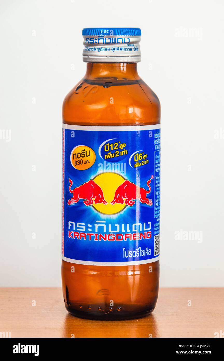 Gdansk, Poland - April 21, 2025: Bottle of original Red Bull Energy ...