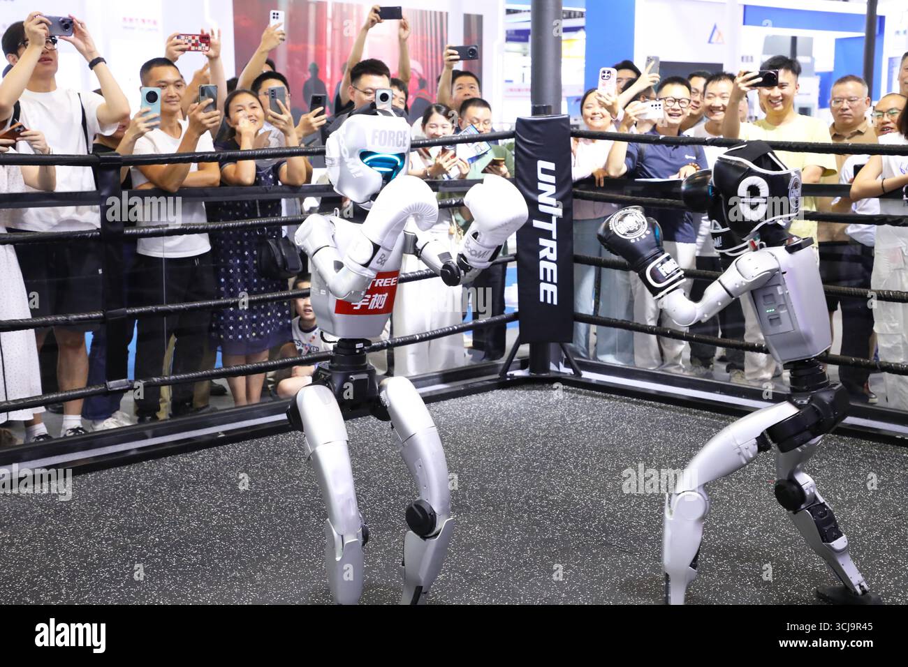 CHONGQING, CHINA - SEPTEMBER 5, 2025 - Viewers watch the humanoid robot fighting competition at ...