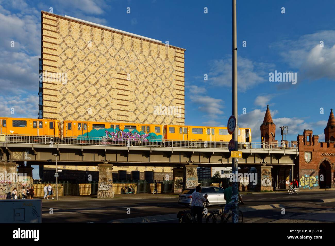 Subway (U-bahn) bridge over the street and river Spree Stock Photo - Alamy