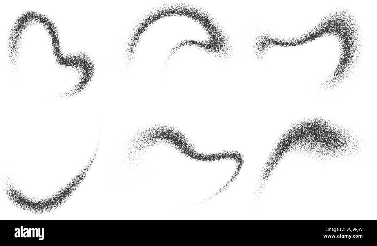 Dotted gradient. Abstract vector stipple shapes of paint brushstrokes ...