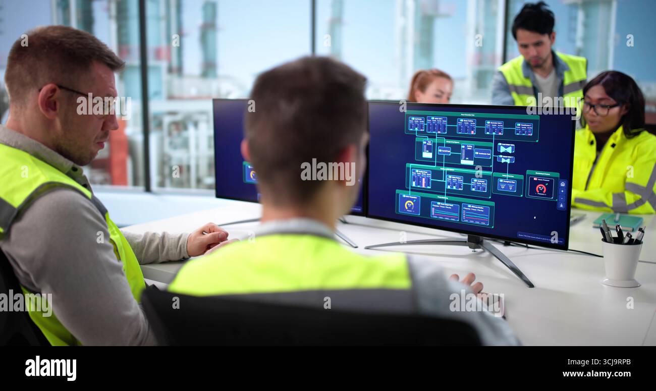 Female engineer monitors production hi-res stock photography and images ...
