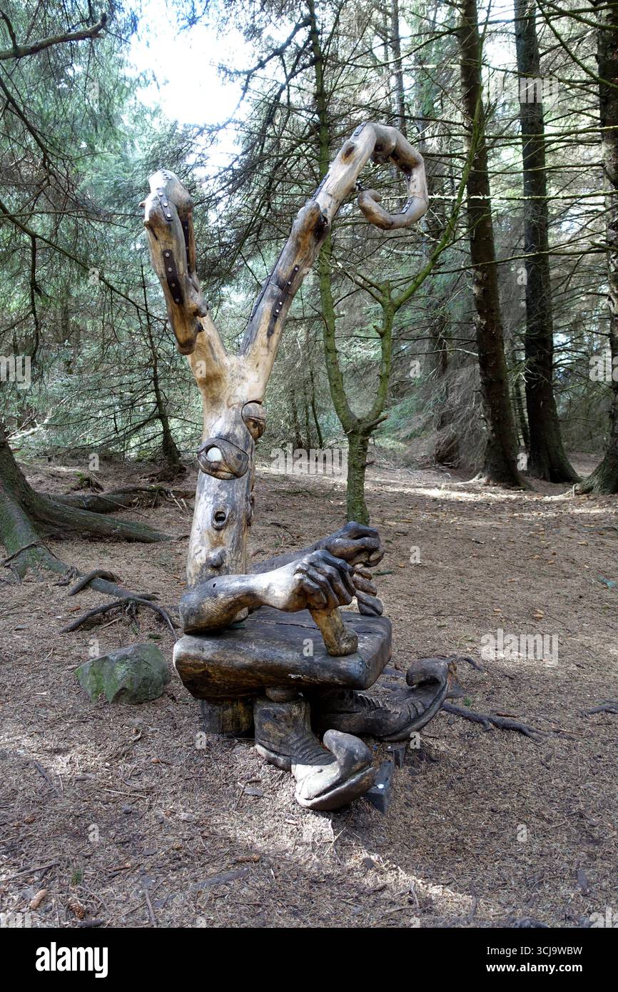 Wooden Magic Chair Sculpture by Ben Gates on the Pendle Sculpture Trail ...