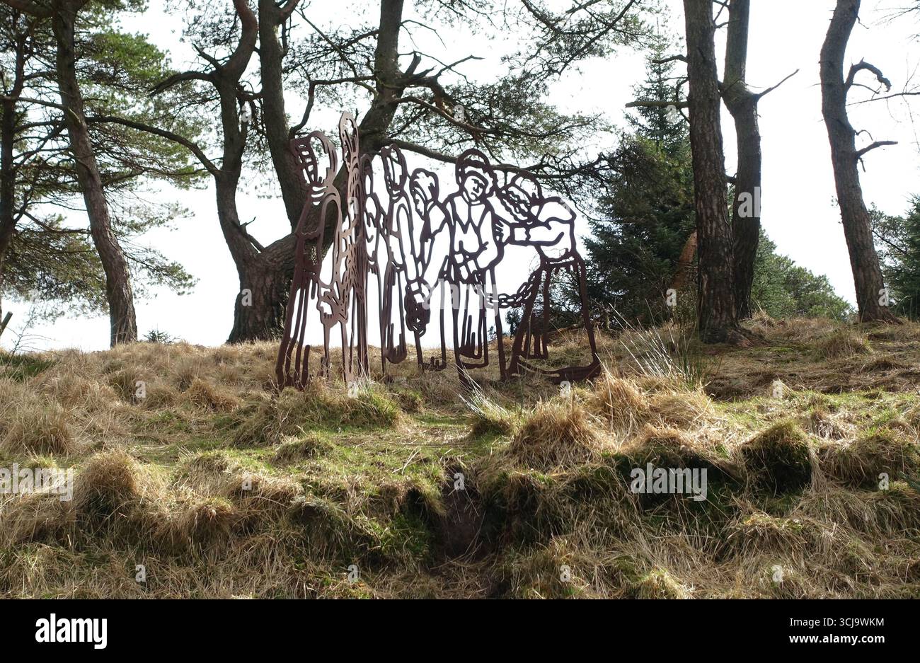 The Metal/Iron Chained Witches Sculpture on the Pendle Sculpture Trail ...