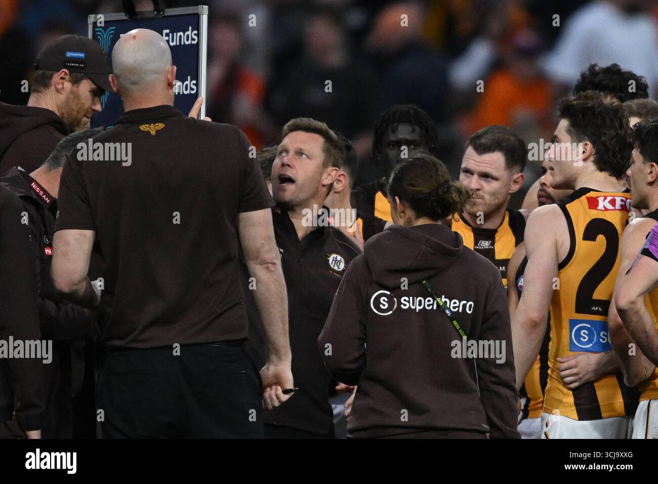 Hawks head coach Sam Mitchell during the AFL Elimination Final match ...