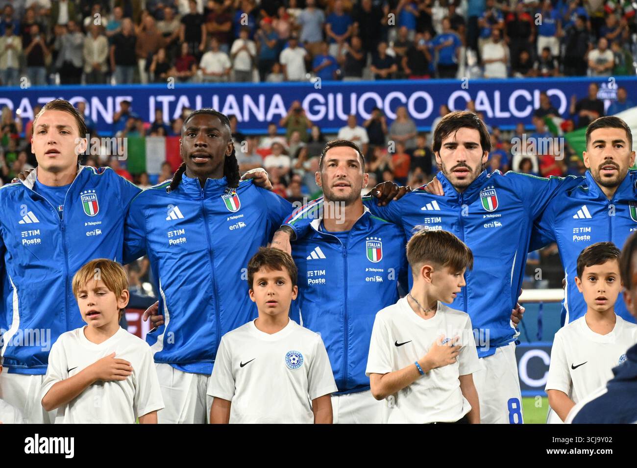 Mateo Retegui, Moise Kean, Matteo Politano, Sandro Tonali and Mattia ...