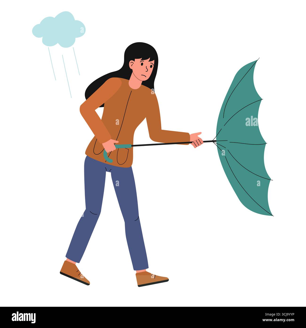 Strong winds and rain Stock Vector Images - Alamy