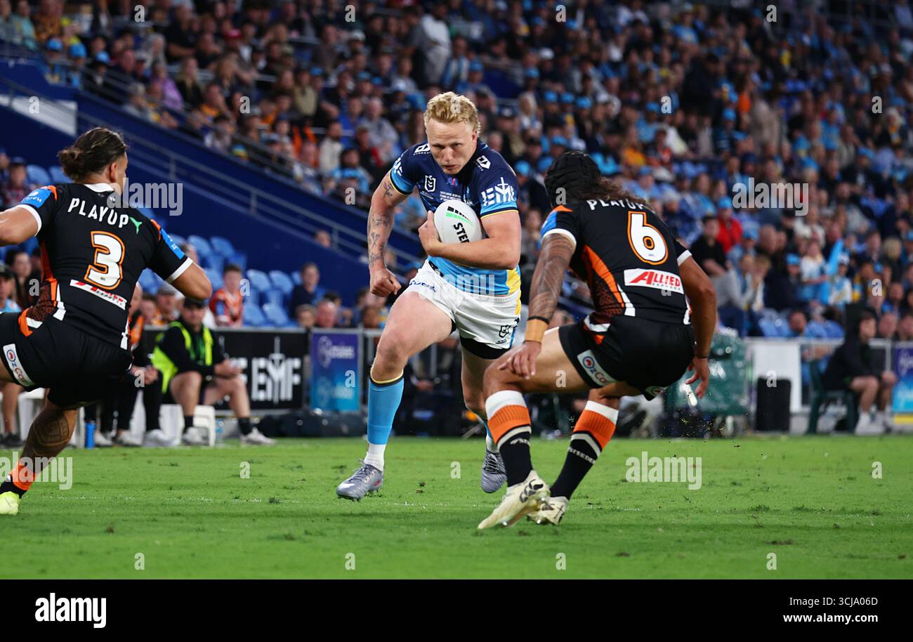 Carter Gordon of the Titans in action during the NRL Round 27 match ...