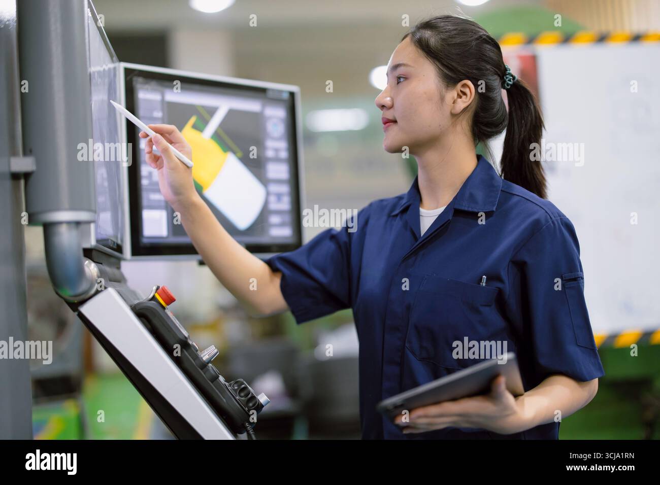 Engineer with cnc lathe making hi-res stock photography and images - Alamy