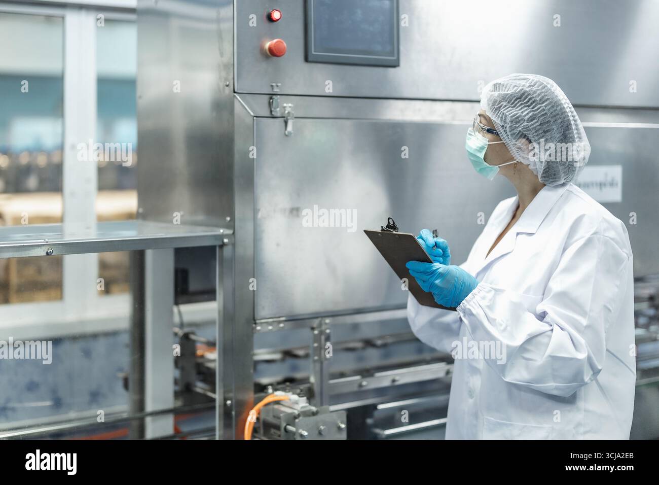 Industry inspector team working, QC staff work checking machine ...