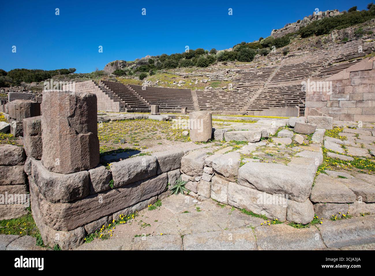 The Temple of Athena ruin in Assos Ancient City. Canakkale, Turkey ...