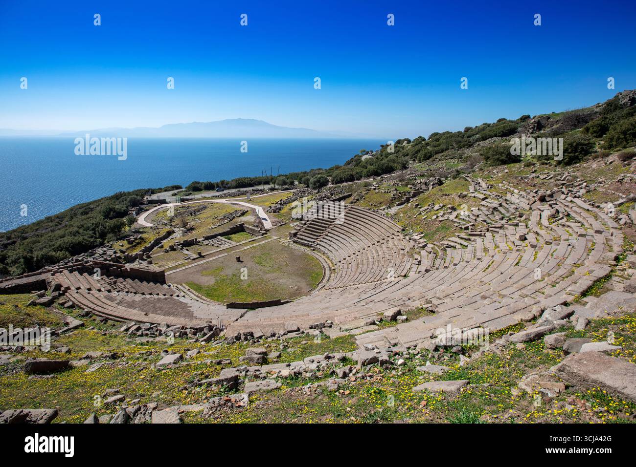 The Temple of Athena ruin in Assos Ancient City. Canakkale, Turkey ...