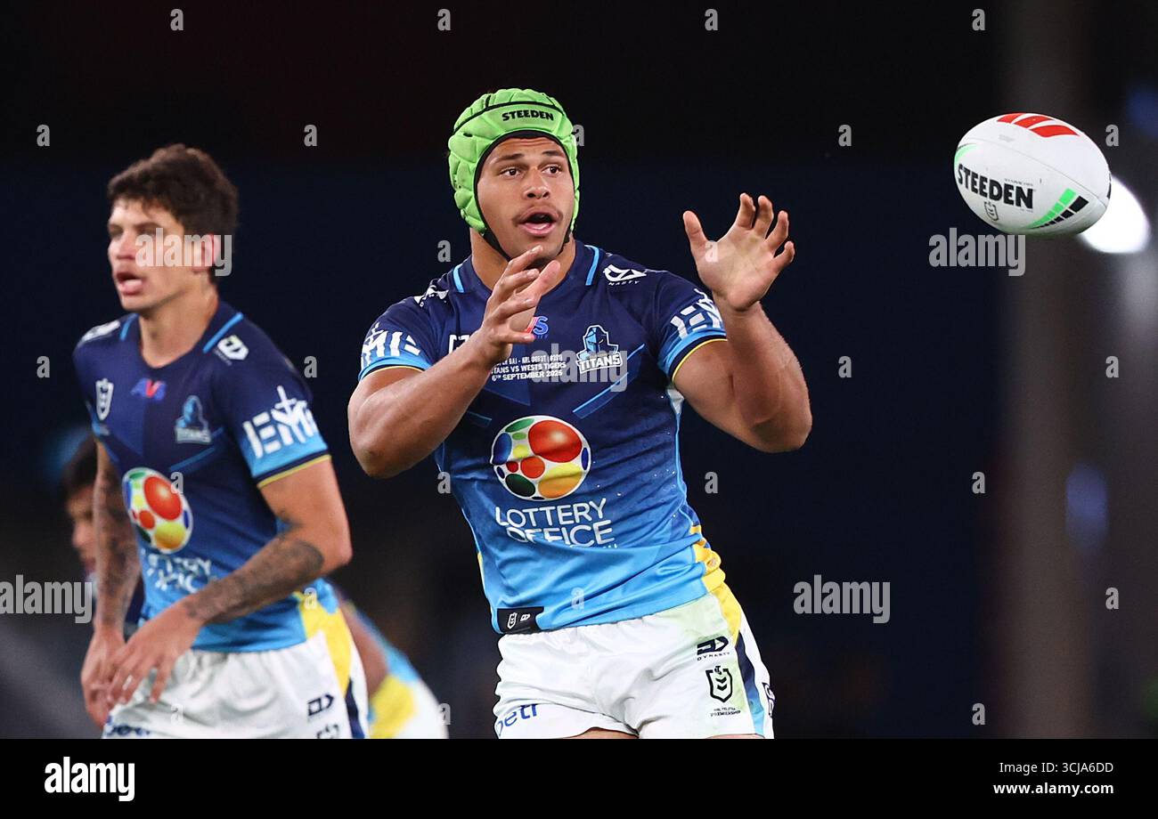 Cooper Bai of the Titans in action during the NRL Round 27 match ...