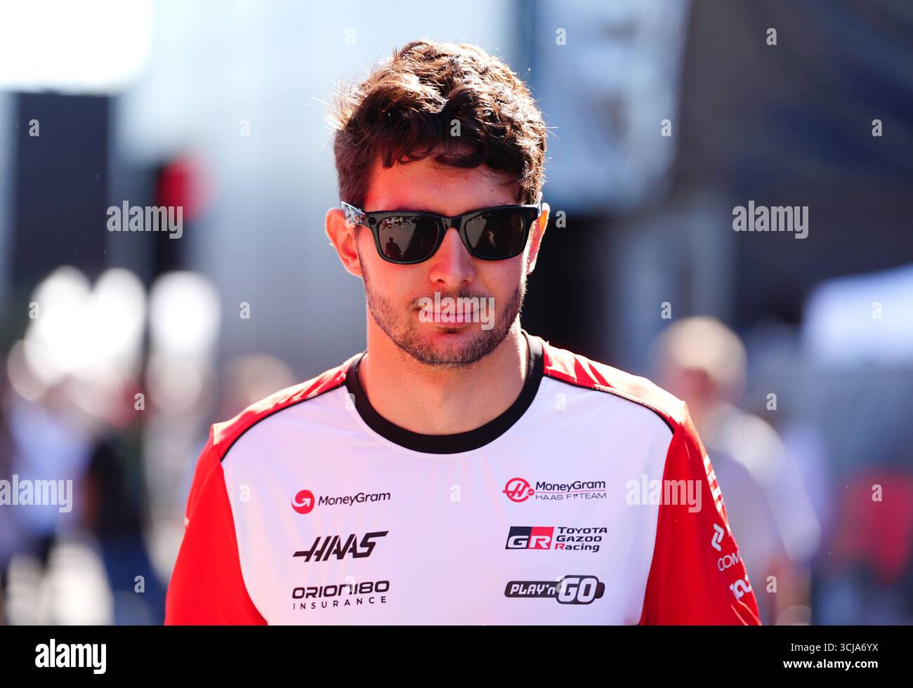 Haas driver Esteban Ocon arriving at the Monza circuit, ahead of FP3 ...