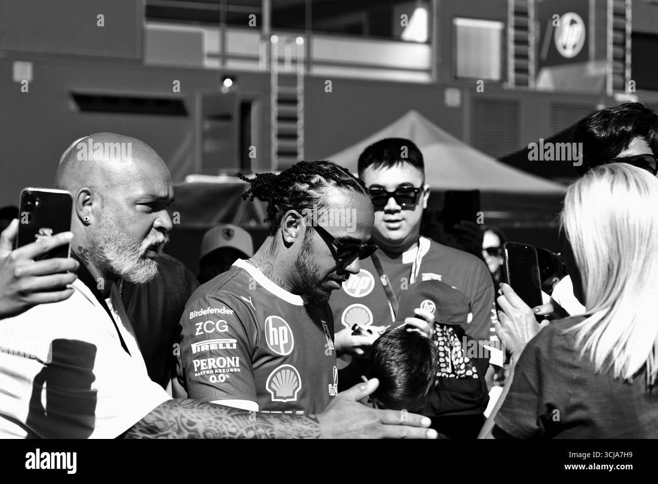 Lewis hamilton ferrari 2025 Black and White Stock Photos & Images - Alamy