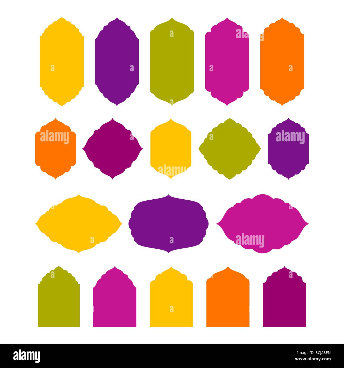 Frame Borders, Ornamental Arabic Label Shapes Stock Vector Image & Art ...