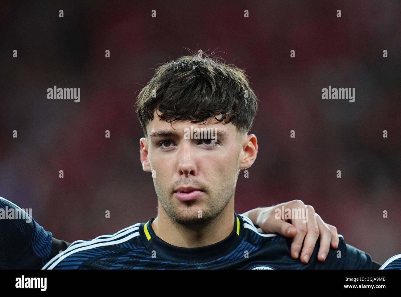 September 05 2025: Aaron Hickey of Scotland looks on during a World Cup ...