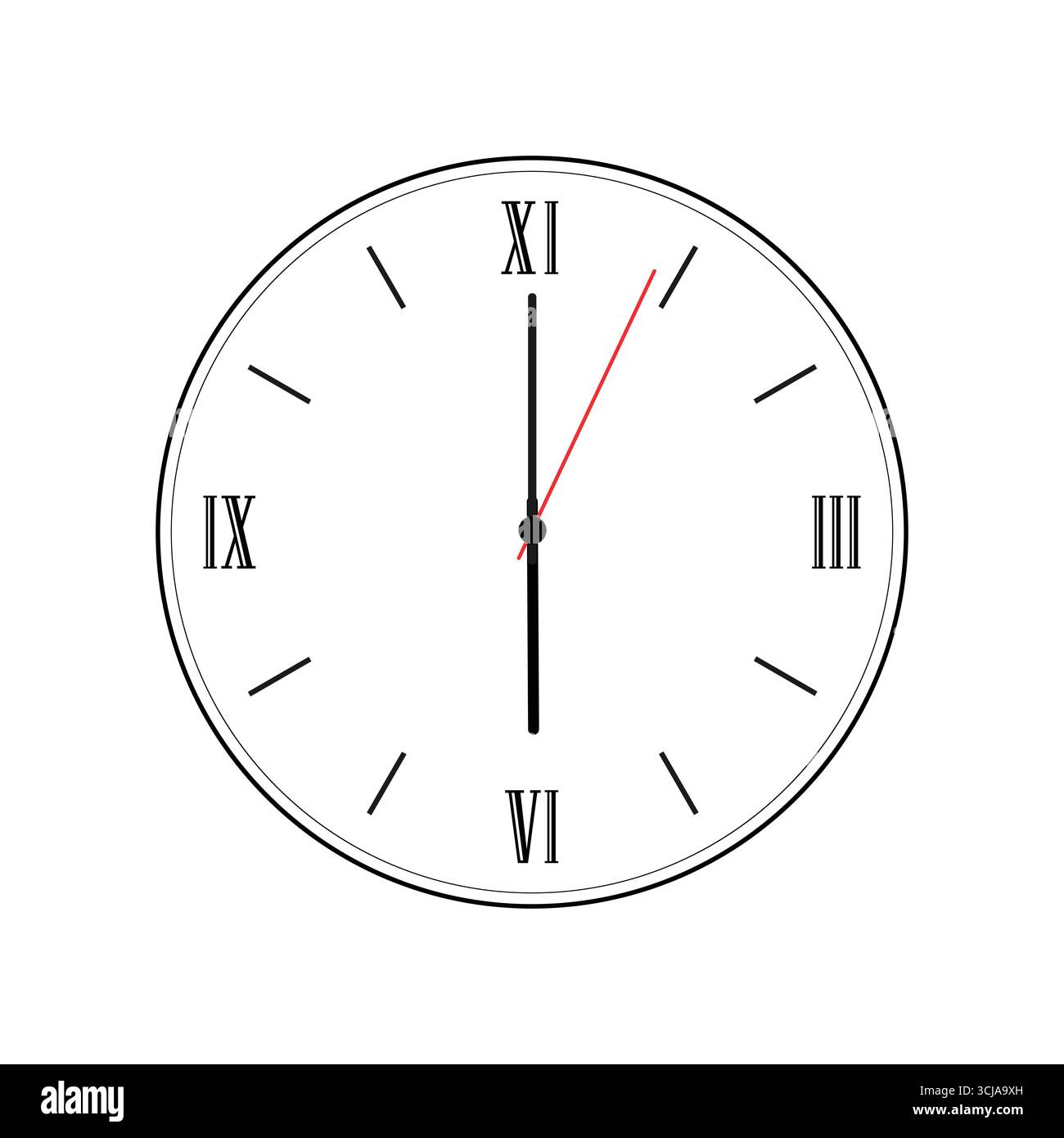 Vector illustration of wall clock showing accurate time design Stock ...