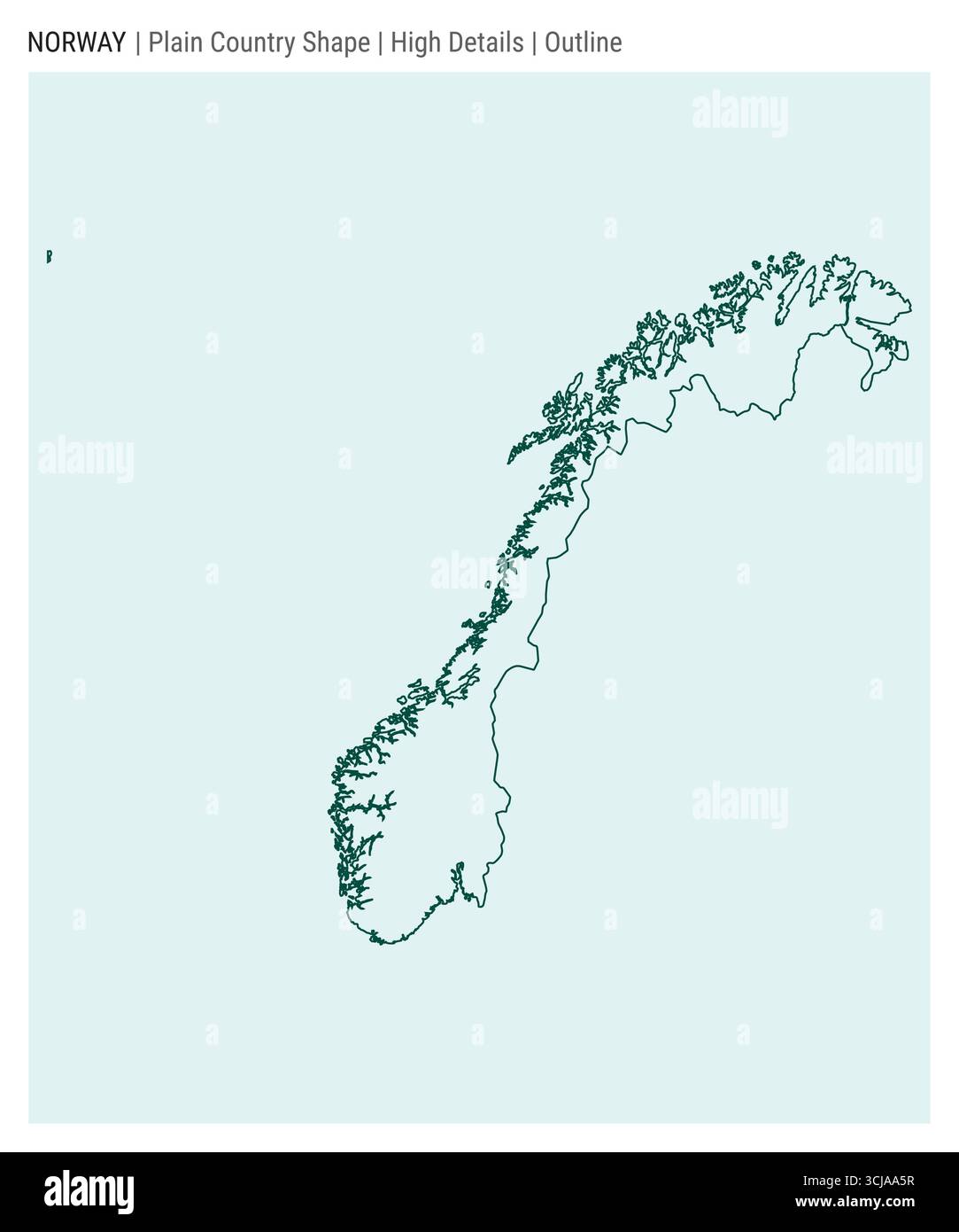 Norway plain country map. High details. Outline style. Shape of Norway ...
