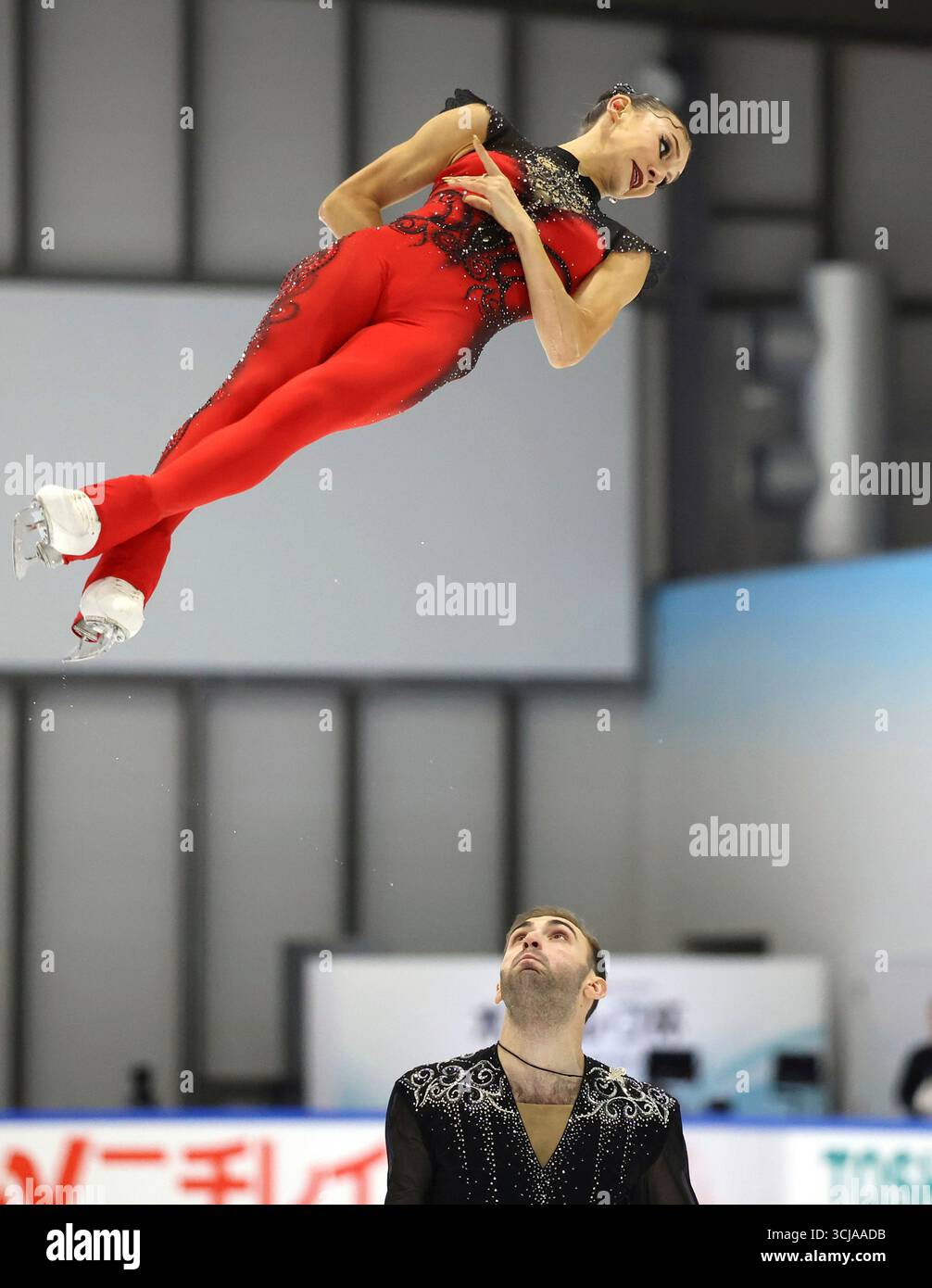 Anastasiia METELKINA and Luka BERULAVA of Georgia perform during the ...