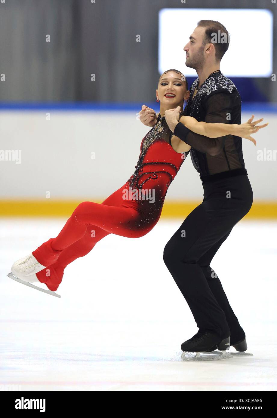 Anastasiia METELKINA and Luka BERULAVA of Georgia perform during the ...