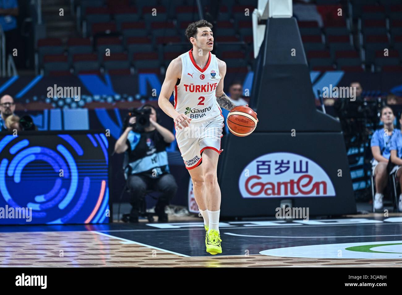 2 Sehmus Hazer of Turkiye plays during the FIBA EuroBasket 2025, round ...