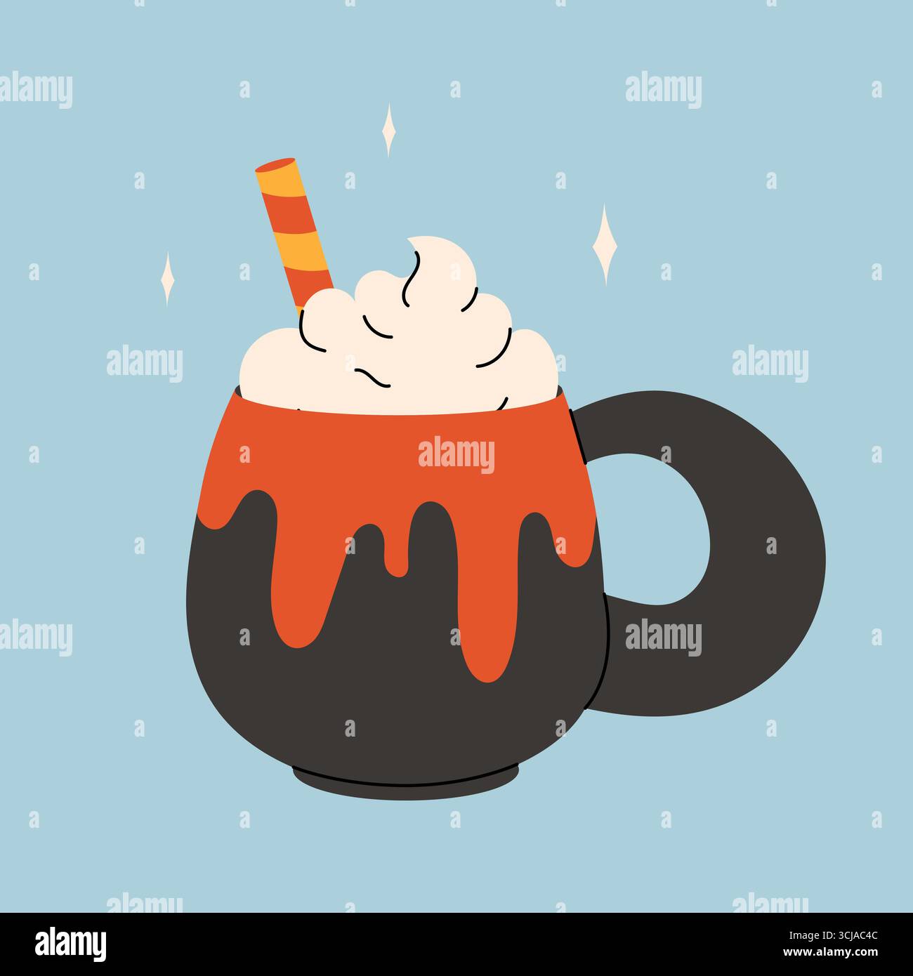 Orange hot cocoa drink Stock Vector Images - Alamy