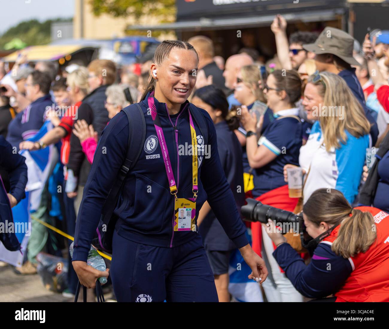 Scotland's Emma Orr gets off Team coach Canada Women v Scotland Women ...