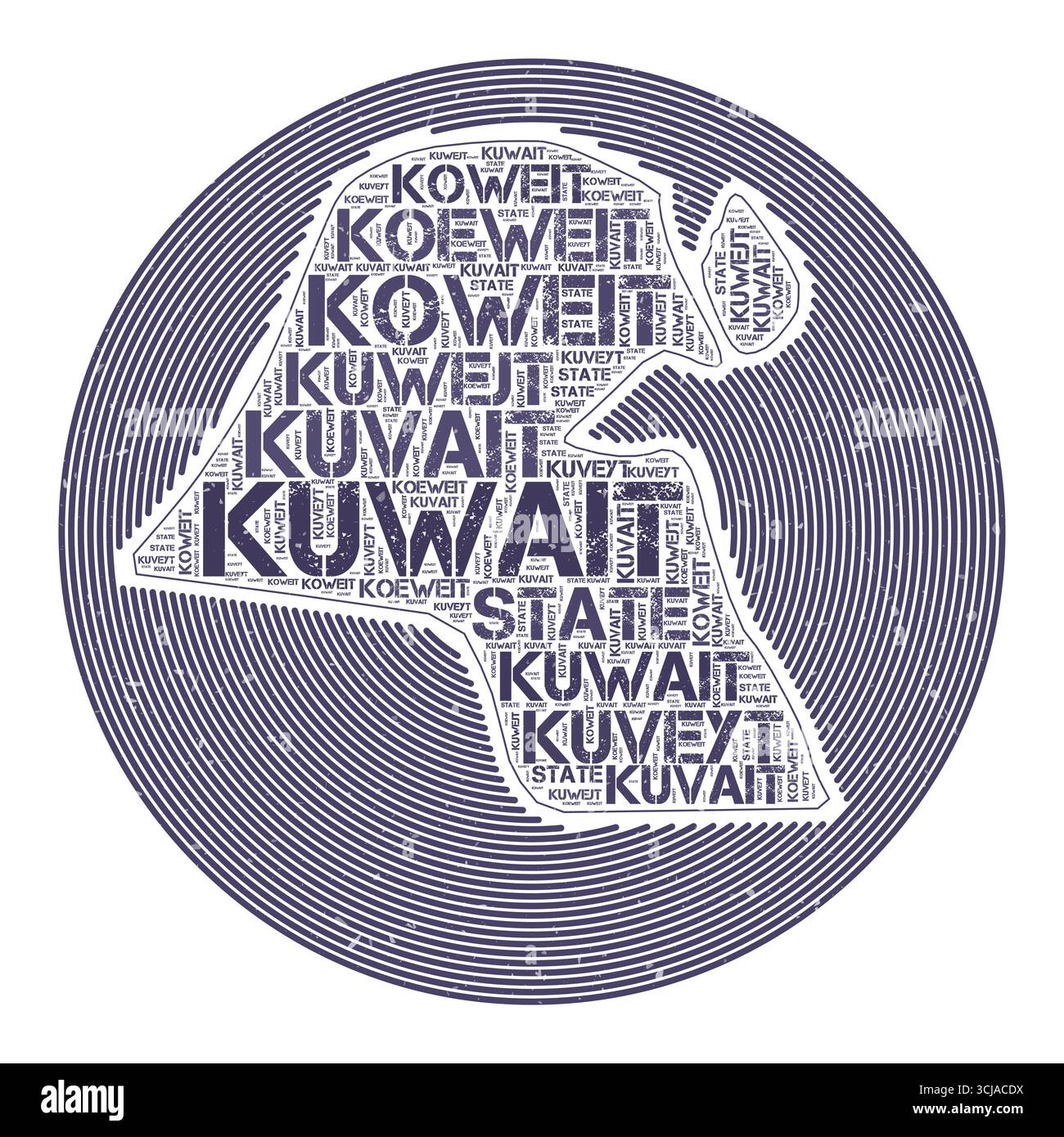 Kuwait vector image. Country round logo design. Kuwait poster in ...