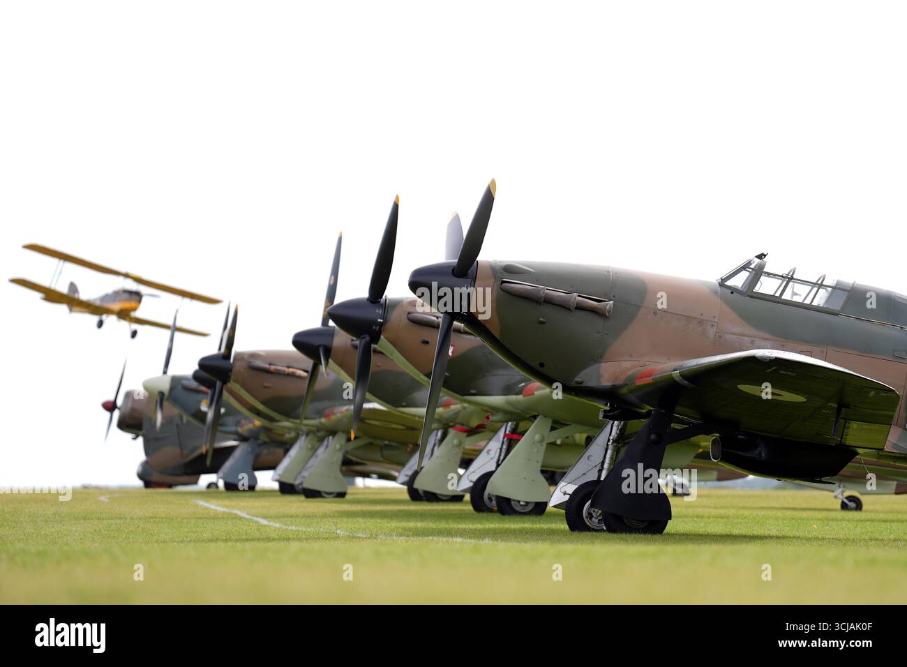 Hawker Hurricanes on the flightline during the Duxford Battle of ...