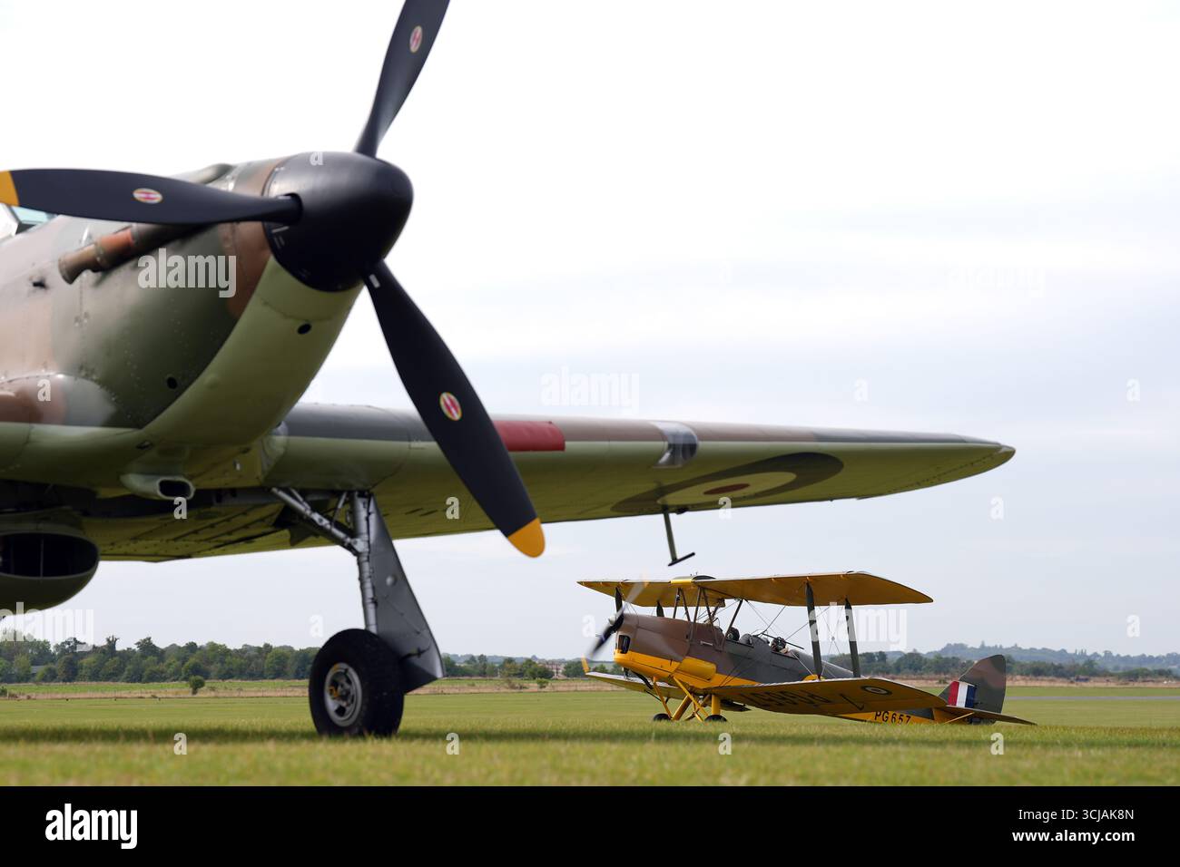 De Havilland Tiger Moth II PG657 during the Duxford Battle of Britain ...