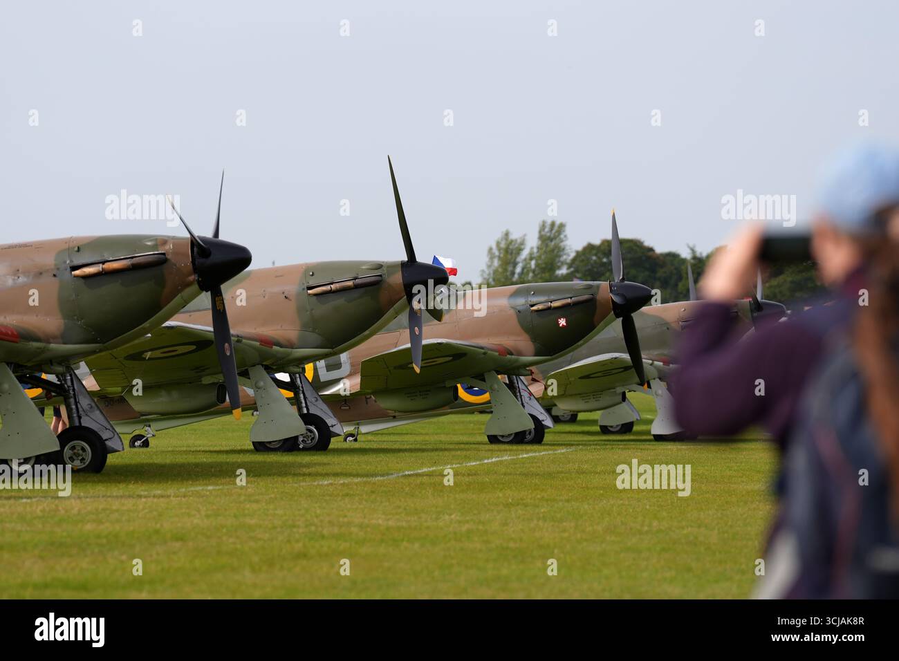 Hawker Hurricanes on the flightline during the Duxford Battle of ...