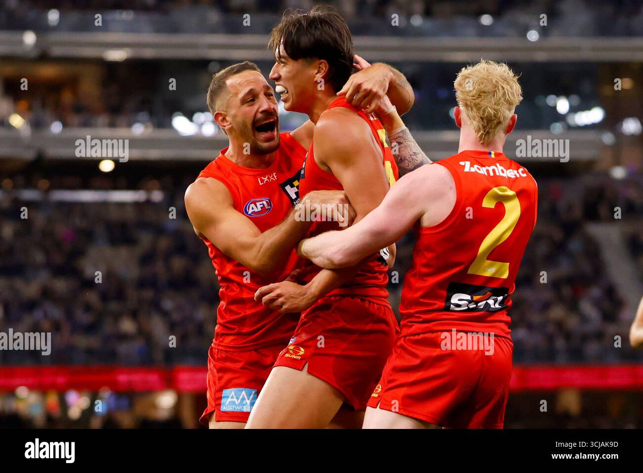 Alex Davies of the Suns celebrates his goal during the AFL Elimination ...