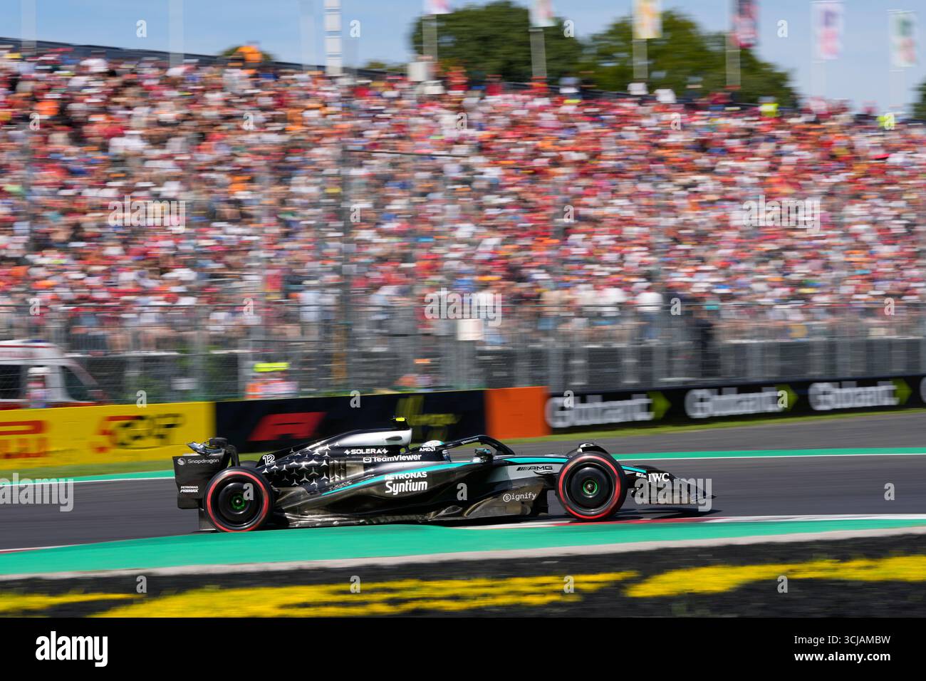 Mercedes driver Andrea Kimi Antonelli of Italy steers his car during ...